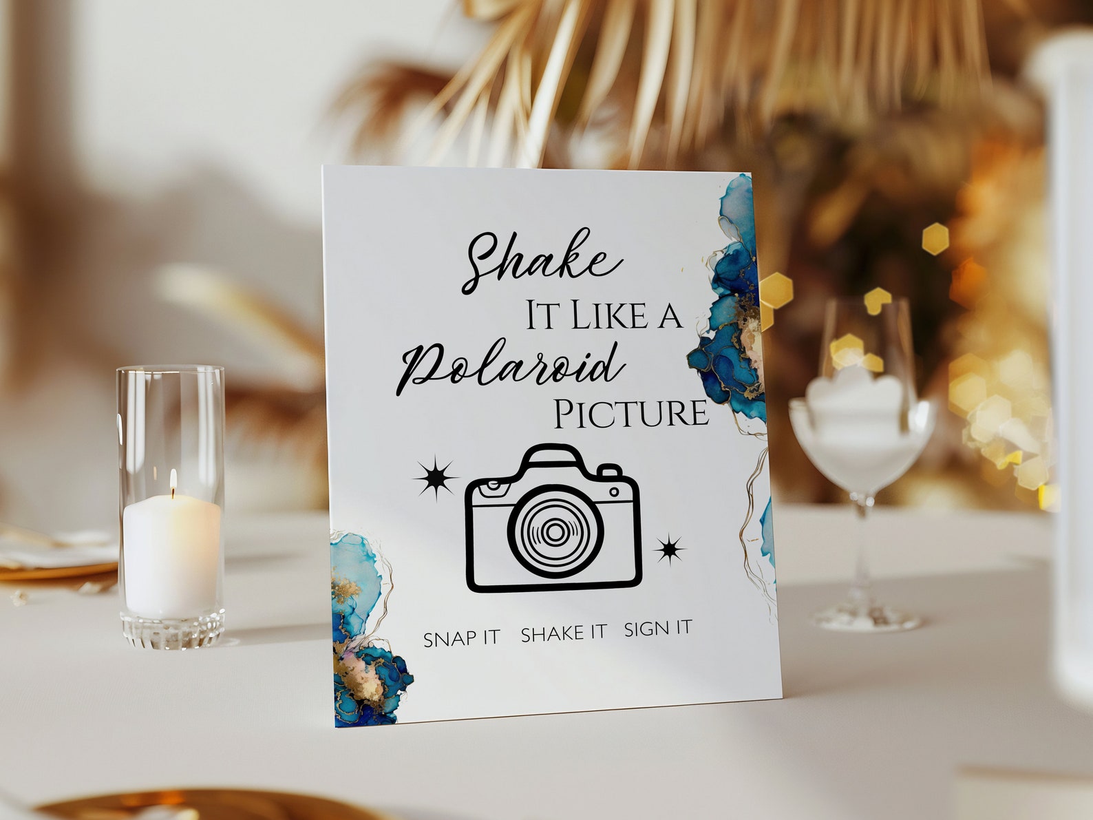 Shake It Like A Polaroid Picture Sign, Modern Photo Guestbook Wedding ...