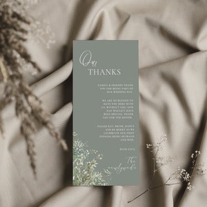 Thank You Placement Cards for Wedding Tables, Thank You Card Wedding ...