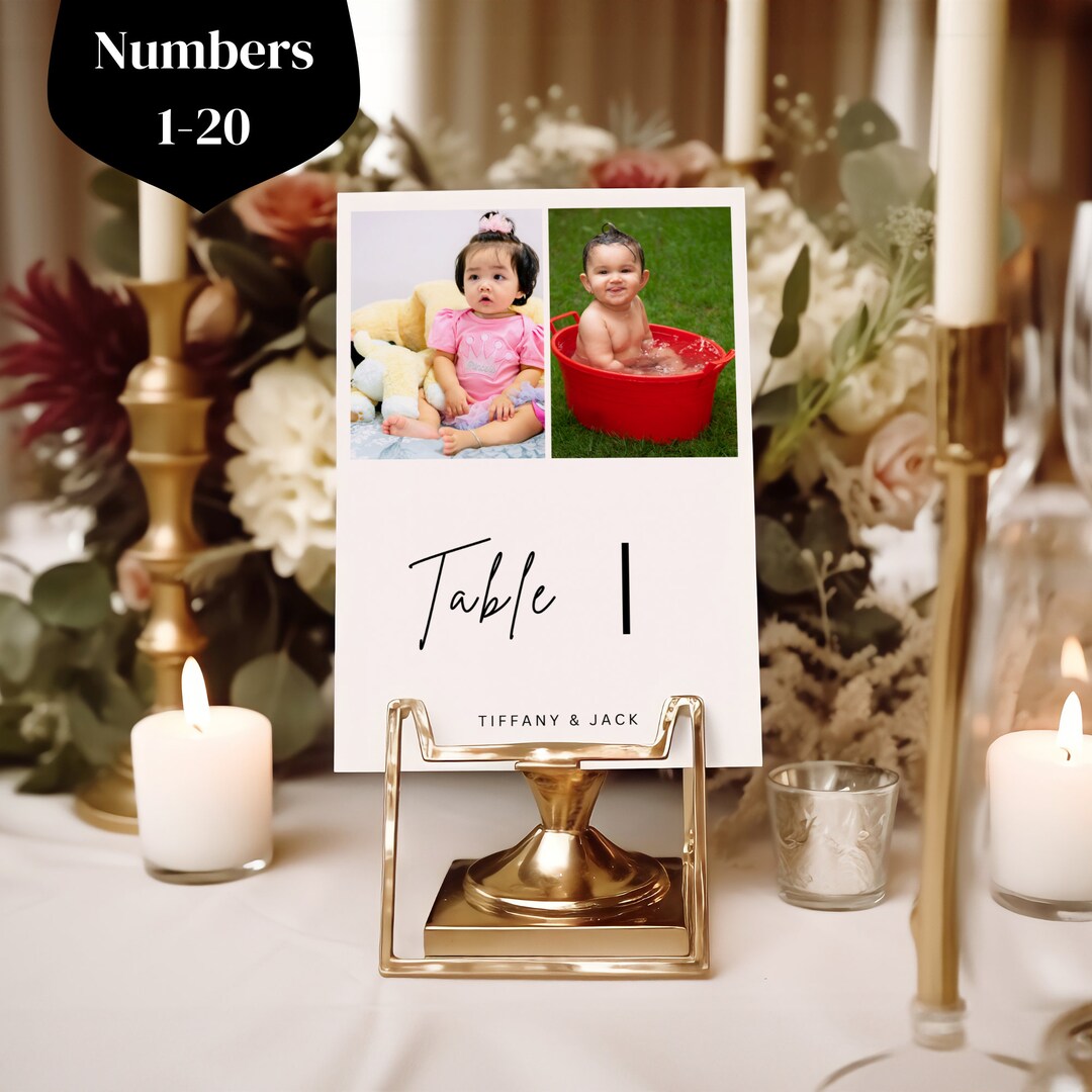 Baby Picture Table Numbers, Wedding Reception Table Numbers With ...