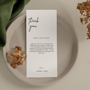 Thank You Cards for Wedding Plate, Minimalist Thank You Template ...