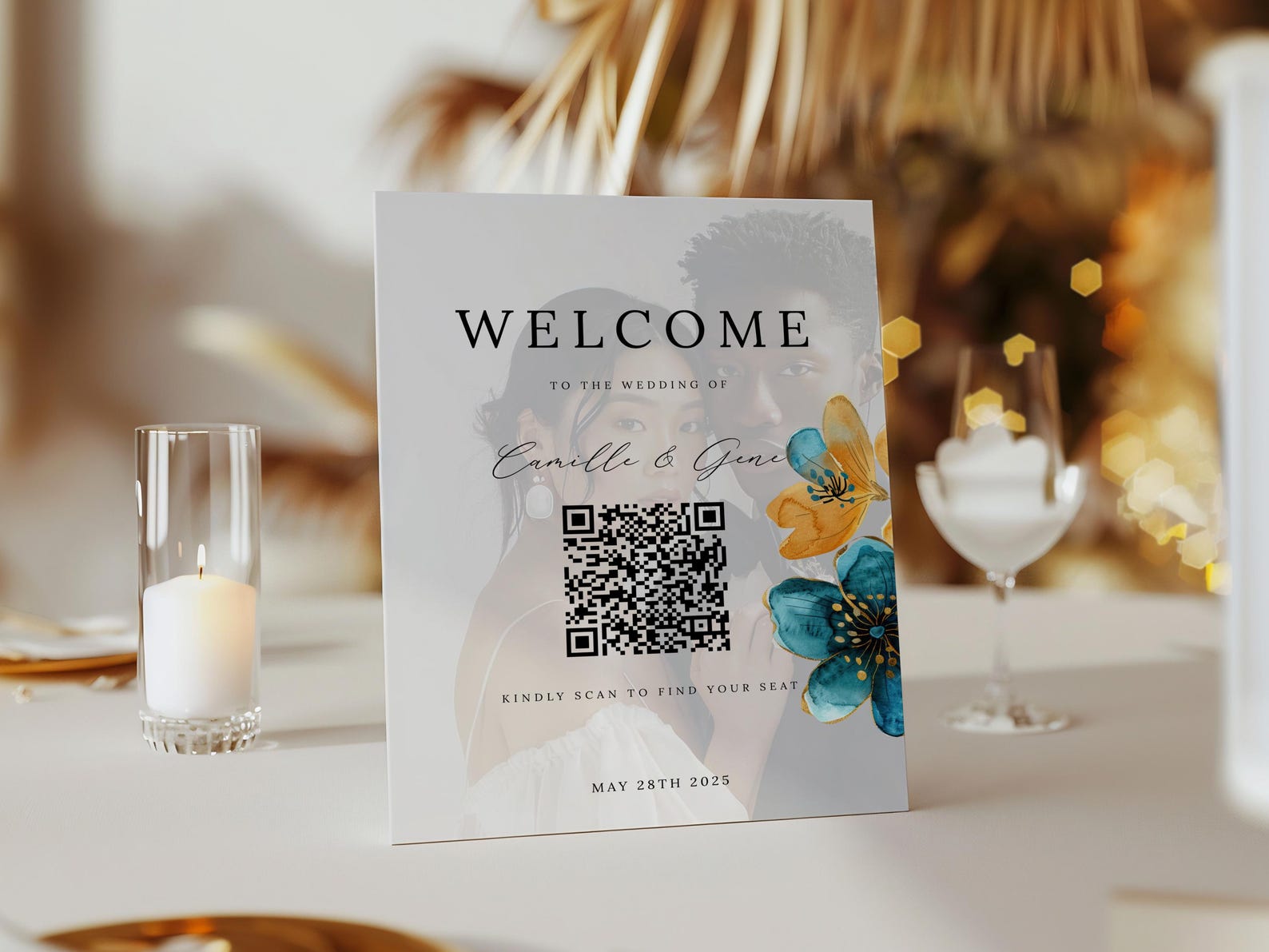 Seating Chart With QR Code, Teal and Orange Online Seating Plan, Photo ...