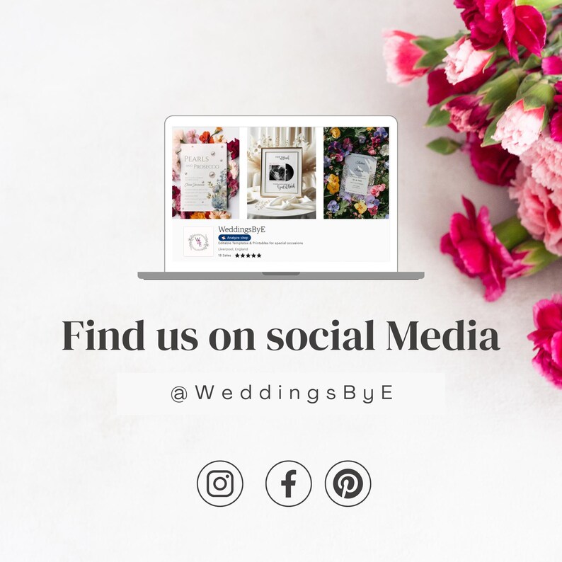 Floral Wedding Details Card, Editable Invitation Insert (digital ...