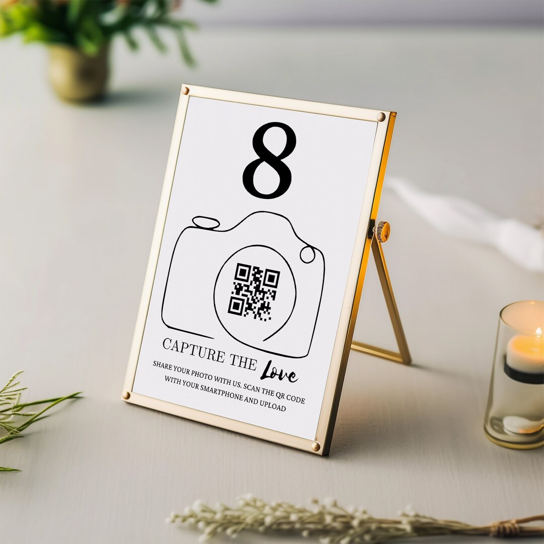 Modern Wedding Table Sign, Table Number, Wedding Qr Code, Seating Chart ...