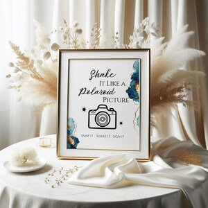 Shake It Like A Polaroid Picture Sign, Modern Photo Guestbook Wedding ...