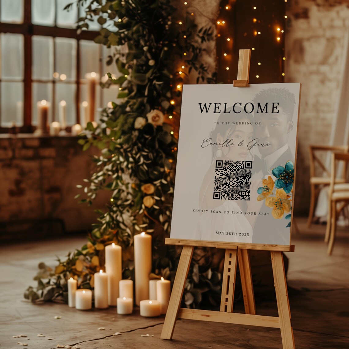 Seating Chart With QR Code, Teal and Orange Online Seating Plan, Photo ...