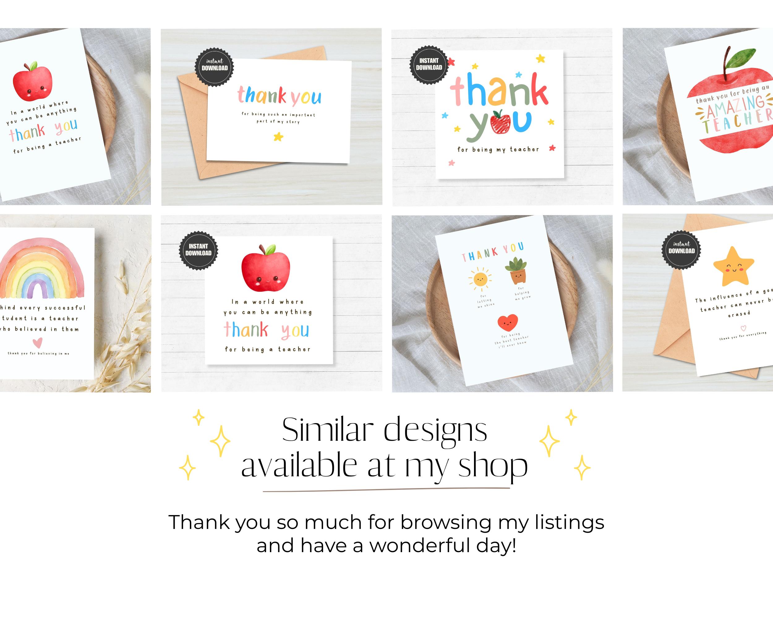 Teacher Appreciation Week Card, Thank You Teacher, Teacher Gift, Best ...
