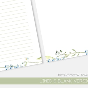 Printable Letter Paper, Watercolor Floral Writing Paper, Floral ...