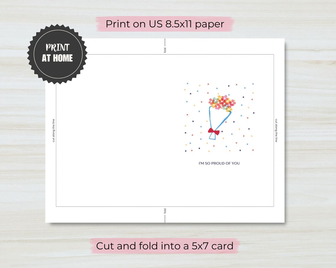 I'm so Proud of You Printable Downloadable Card, Printable Graduation ...