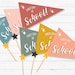 First Day of School Pennant Flags Printable Download, Boho Color ...