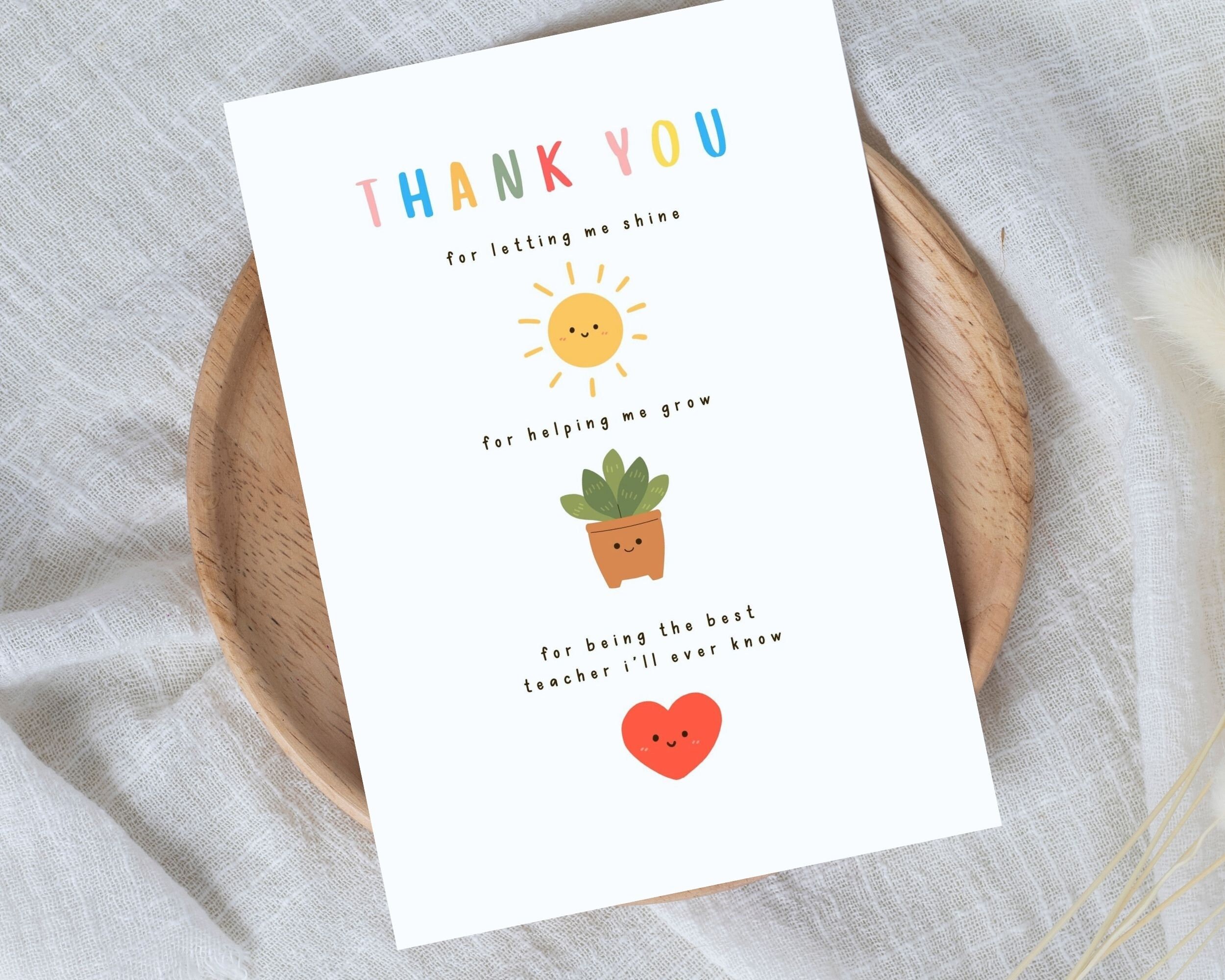 Teacher Appreciation Week Card, Thank You Teacher, Teacher Gift, Best ...