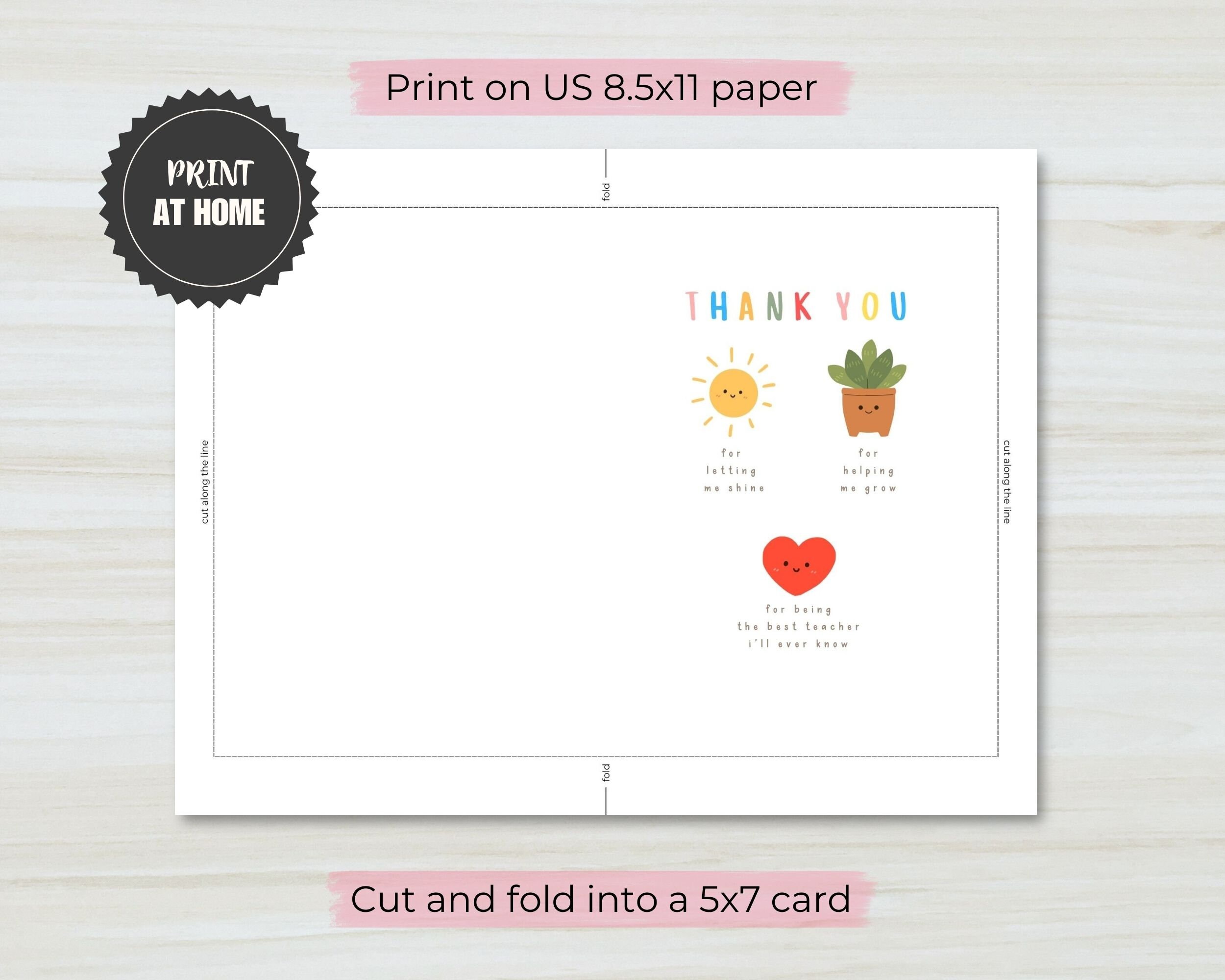 Teacher Appreciation Week Card, Thank You Teacher, Teacher Gift for ...