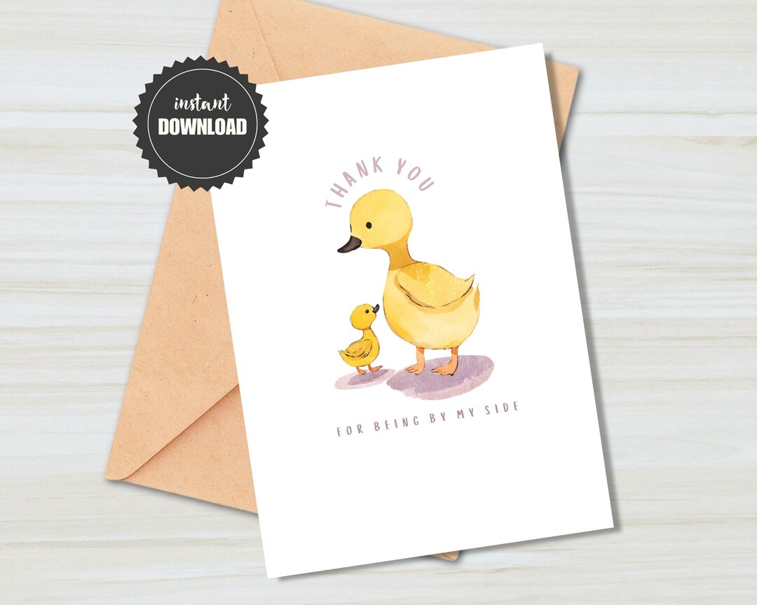 Printable Thank You Card, Mother's Day, Father's Day, Birthday, Cute ...