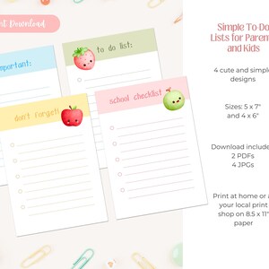 Cute To-do Lists for Kids and Parents, Cute Printable Checklist ...