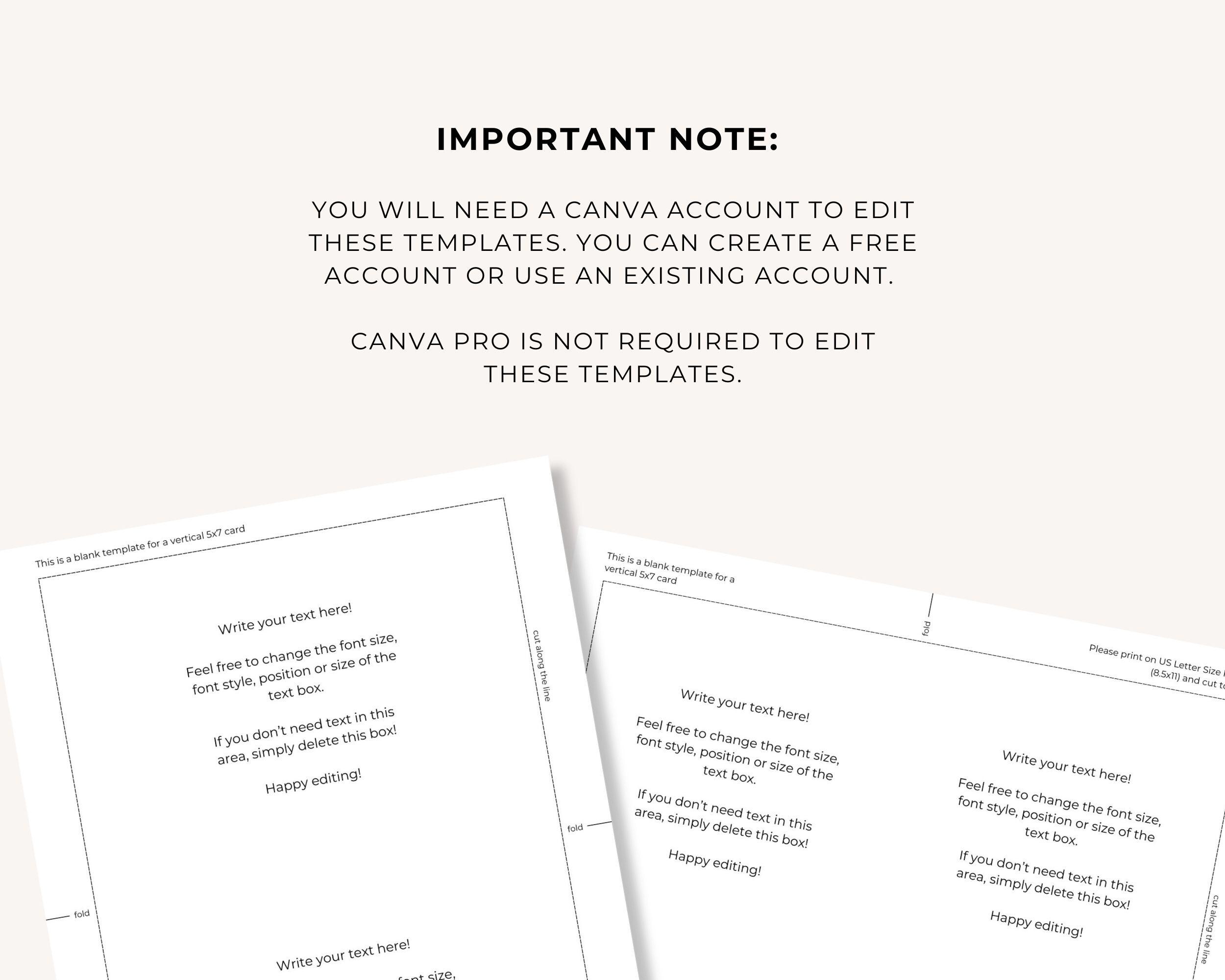 Printable Greeting Card Canva Template, Editable Card Template, Drag ...