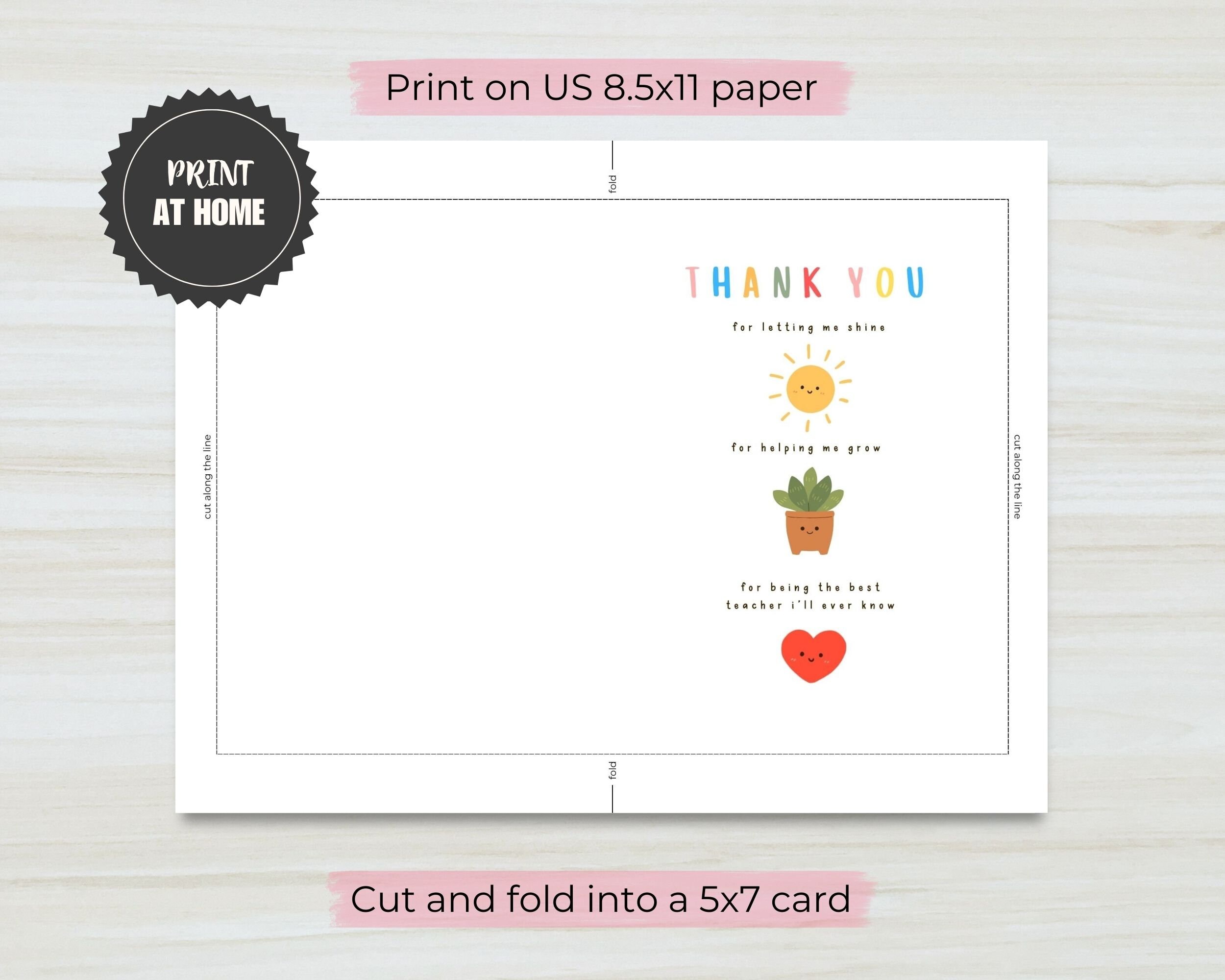 Teacher Appreciation Week Card, Thank You Teacher, Teacher Gift, Best ...