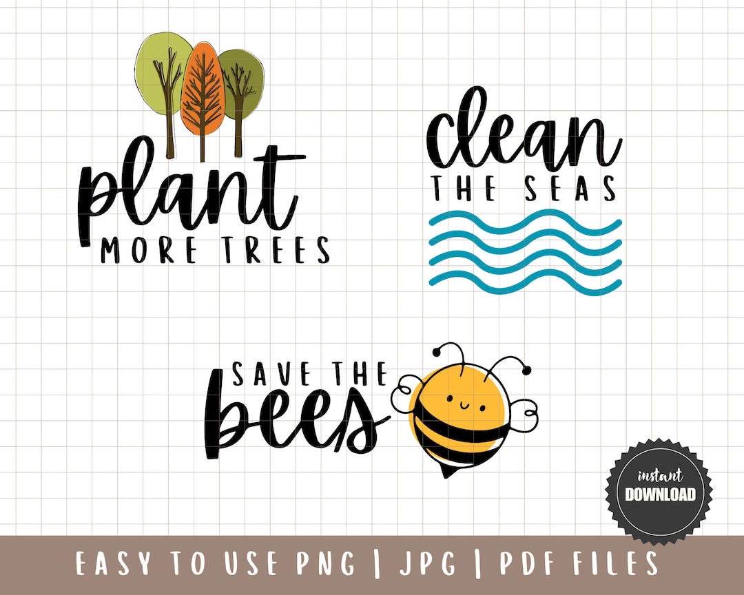 Earth Day Printable Downloads Bundle | Plant More Trees | Save the Bees ...