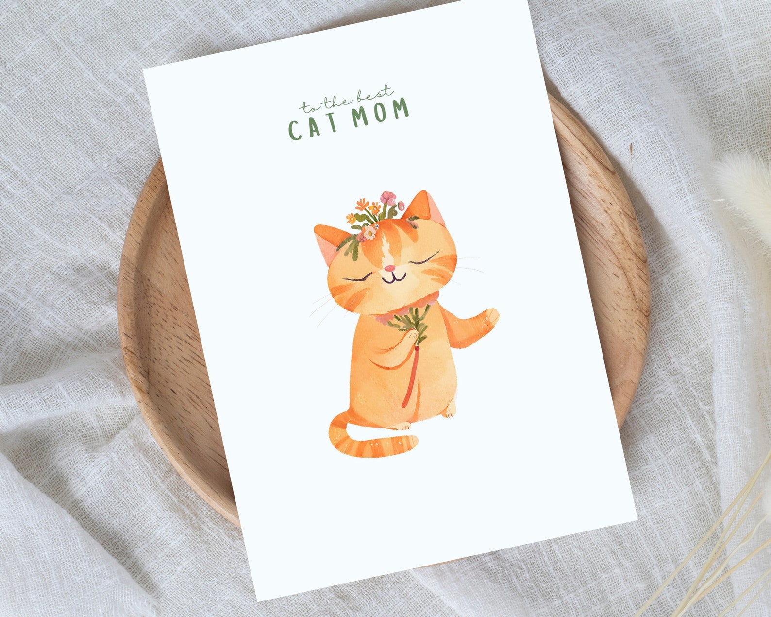 Cute Printable Cat Mom Card, Happy Mother's Day Card, Happy Birthday ...