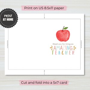 Thank You for Being an Amazing Teacher, Teacher Appreciation Week Card ...