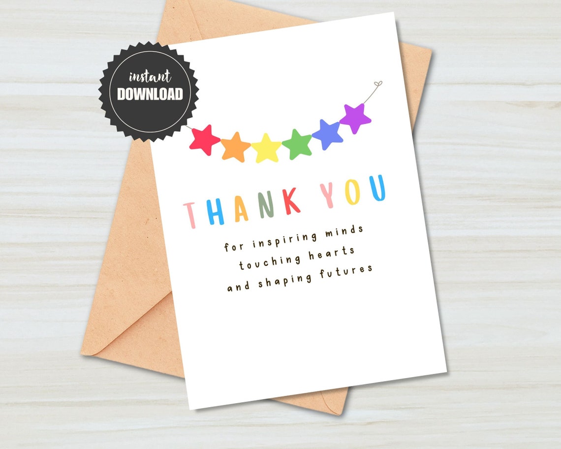 Thank You for Inspiring Minds, Teacher Appreciation Week Card, Best ...