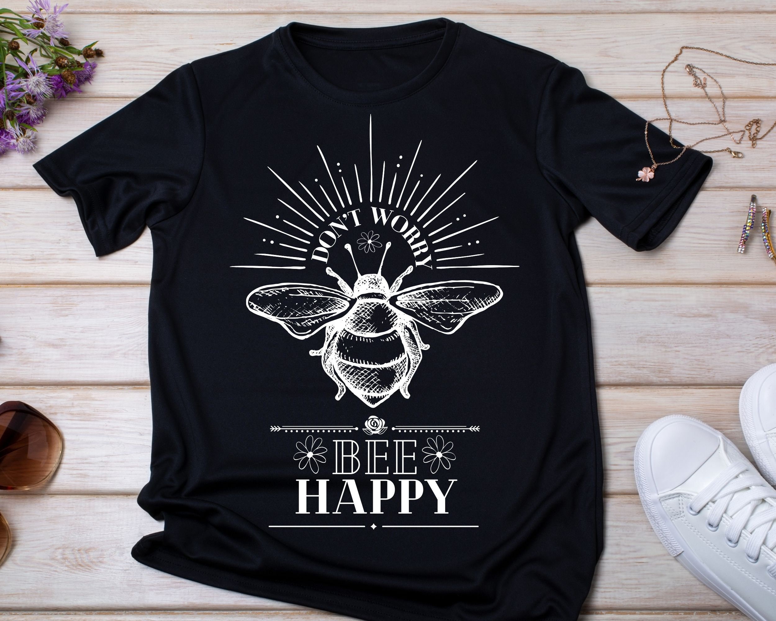 Don't Worry Bee Happy PNG, Bee PNG, Honey Bee, Bee Quotes, Vintage Bee ...