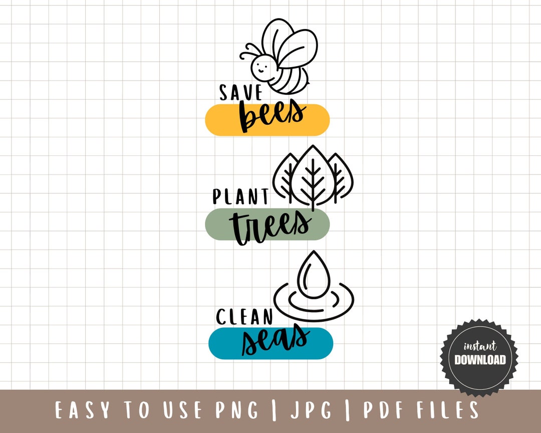 Earth Day Printable Downloads Bundle | Plant More Trees | Save the Bees ...