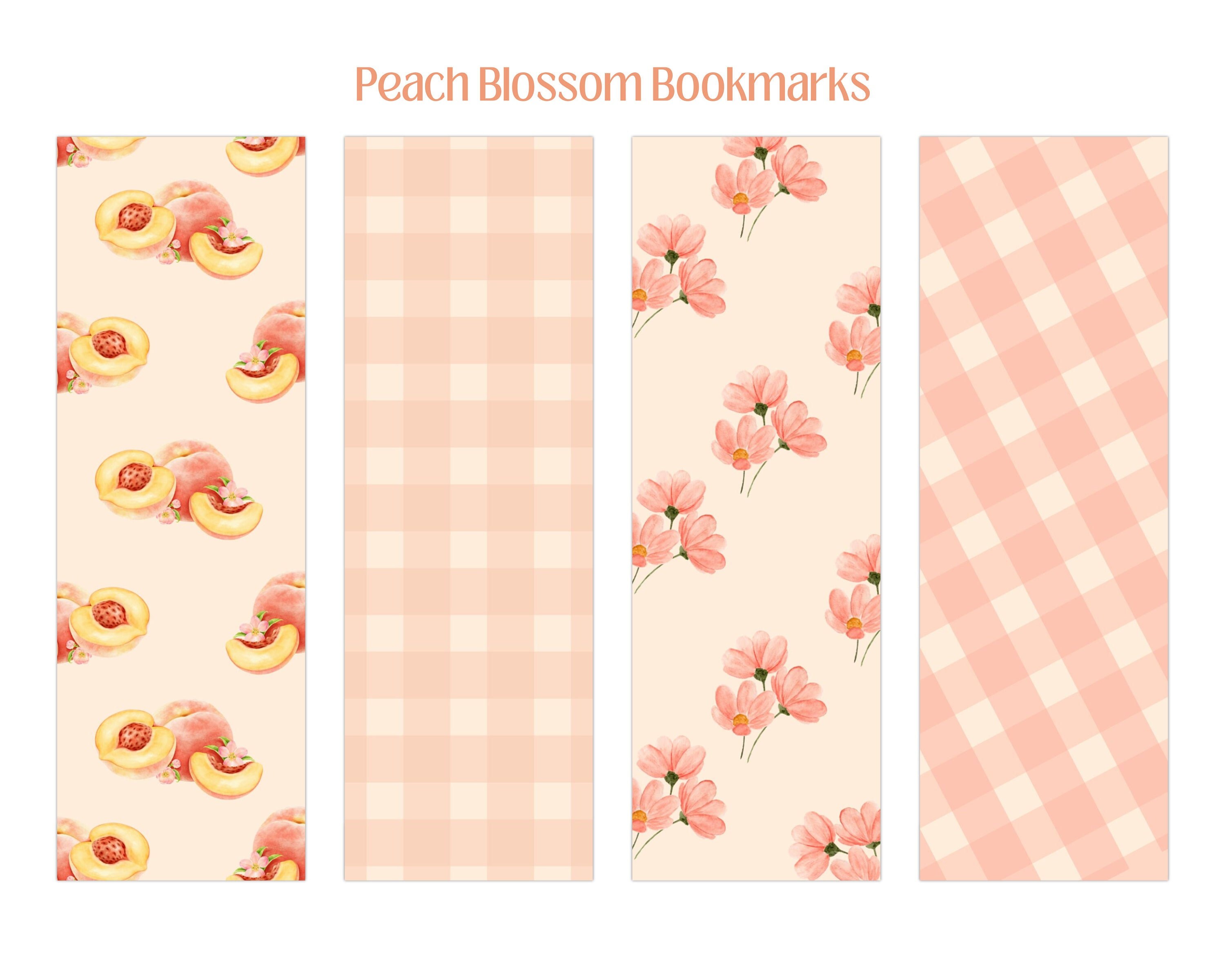 Peach Blossom Bookmarks, Cute Printable Bookmarks, Pink Bookmarks ...