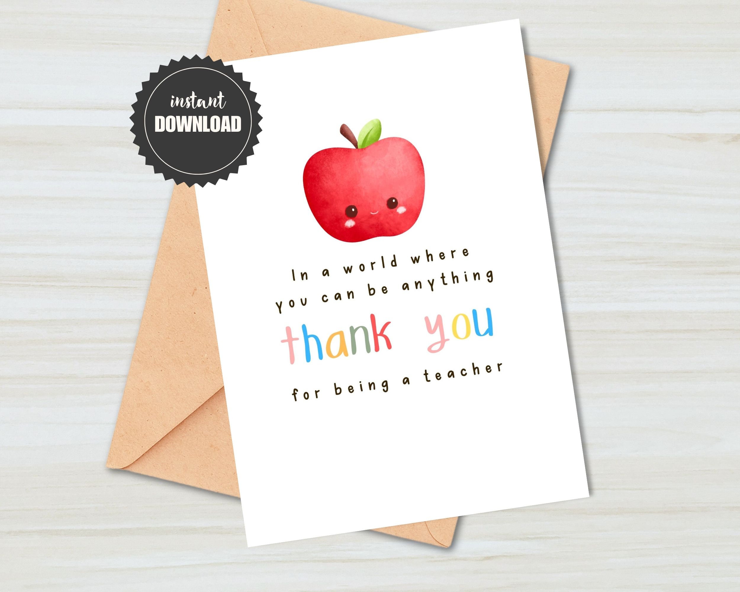Thank You for Being a Teacher, Teacher Appreciation Week Card, Best ...