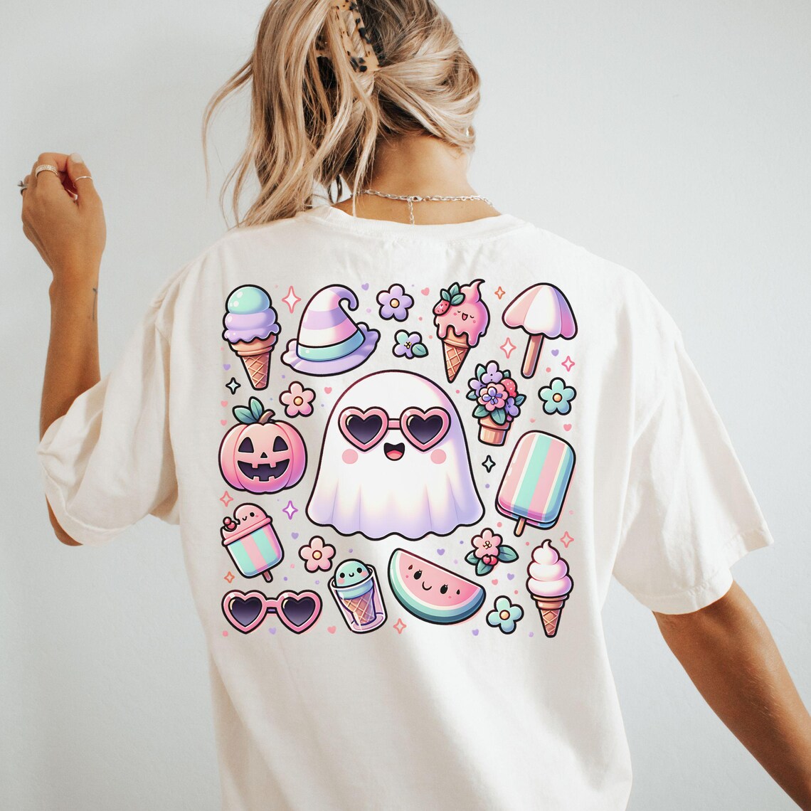 Cute Summerween Ghost Png, Cute Summer Vibes Png, Summer Png, Floral ...