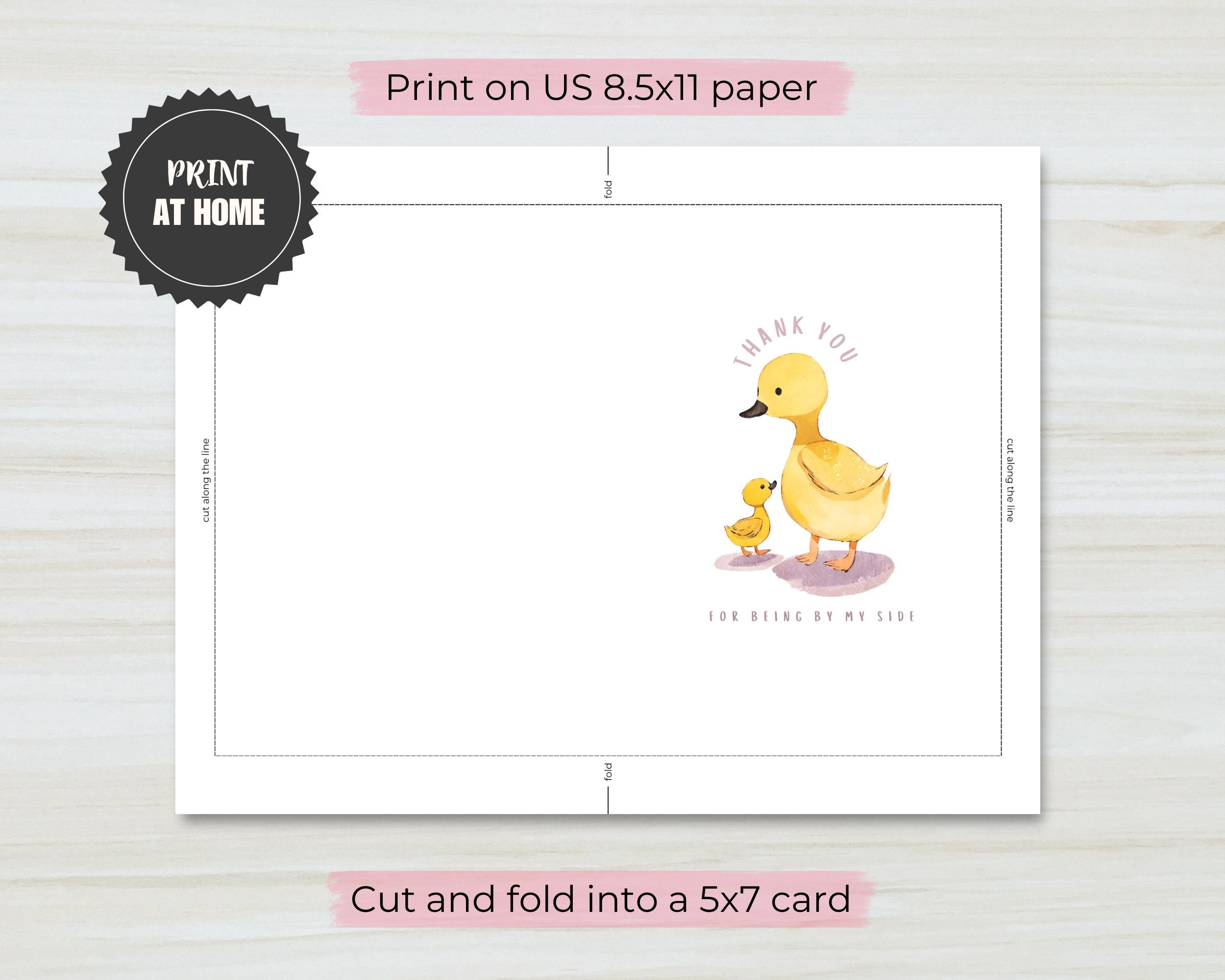 Printable Thank You Card, Mother's Day, Father's Day, Birthday, Cute ...