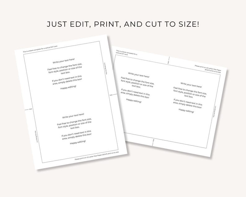 Printable Greeting Card Canva Template, Editable Card Template, Drag ...