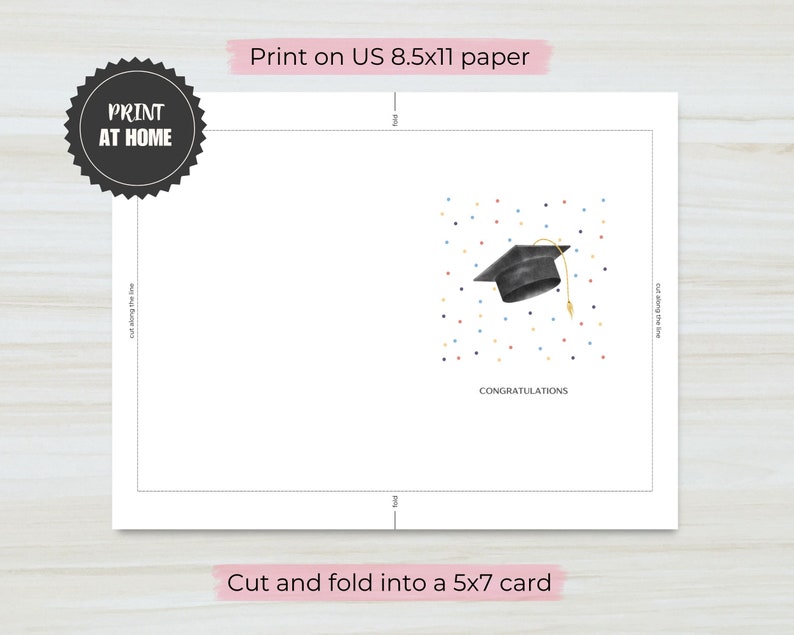 Congratulations Printable Downloadable Card, Printable Graduation Card ...