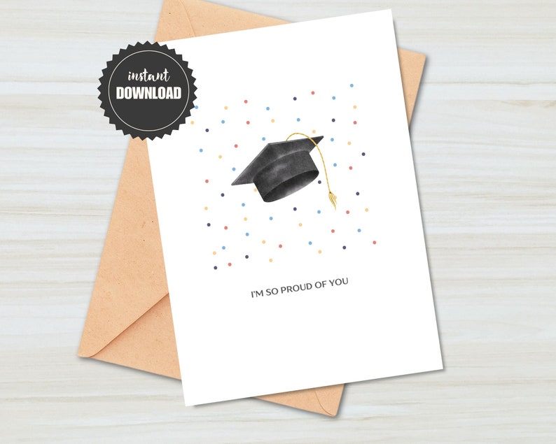 Congratulations Printable Downloadable Card, Printable Graduation Card ...