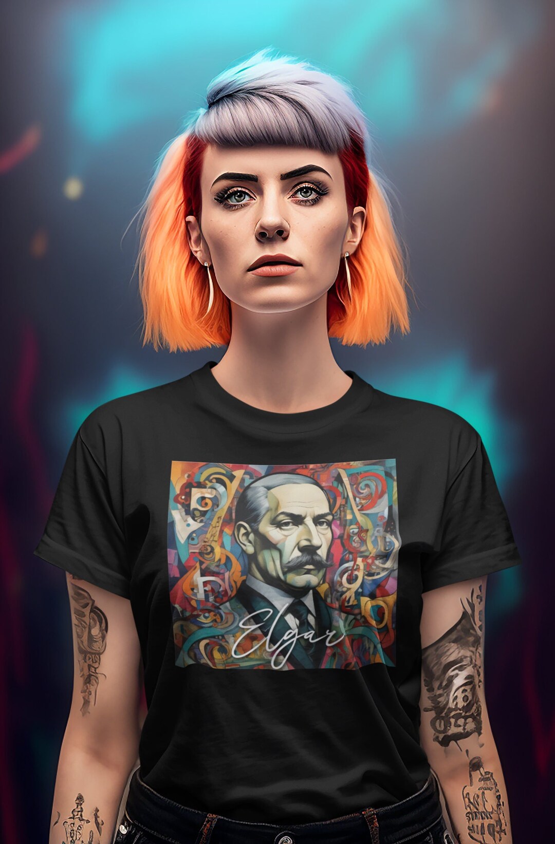 Sir Edward Elgar Pop-art Unisex Crewneck T-shirt, Elgar Composer Tee ...