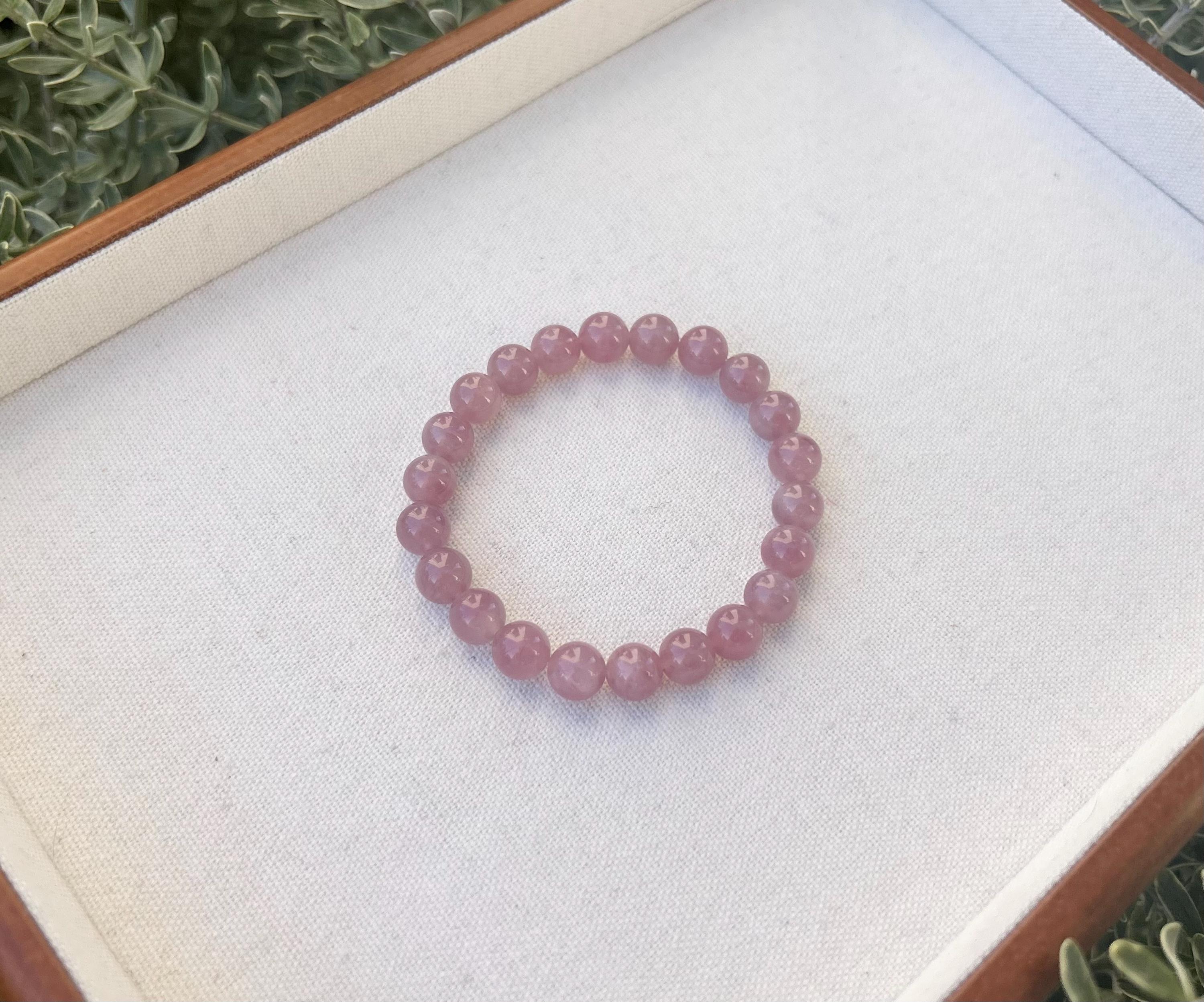 High Quality Purple Rose Quartz Beads Bracelet, Love Stone Rose Quartz ...