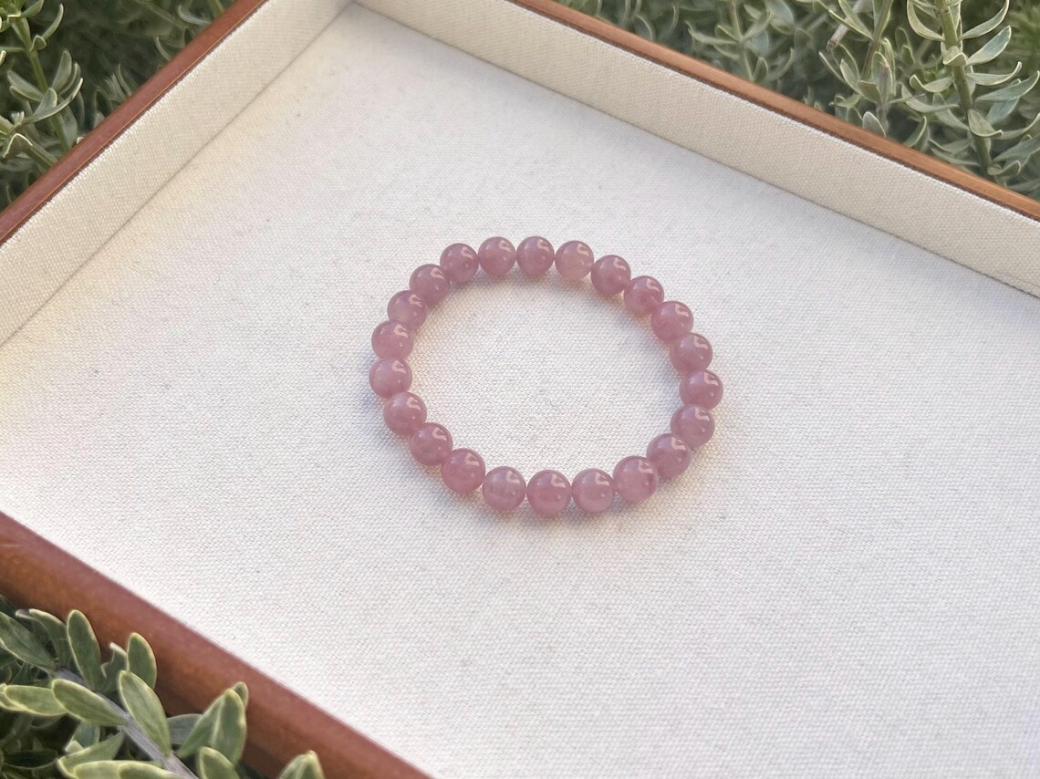 High Quality Purple Rose Quartz Beads Bracelet, Love Stone Rose Quartz ...
