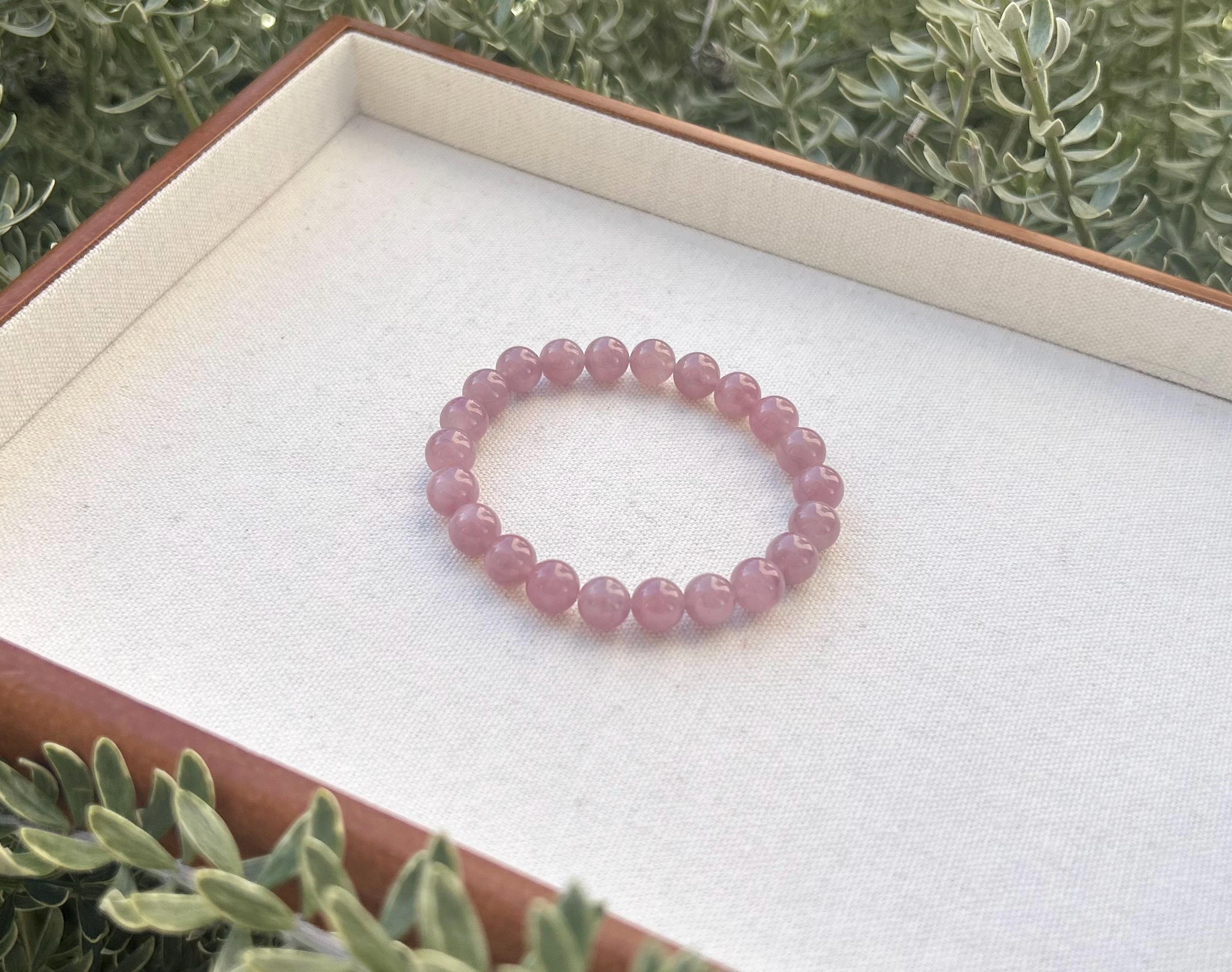 High Quality Purple Rose Quartz Beads Bracelet, Love Stone Rose Quartz ...
