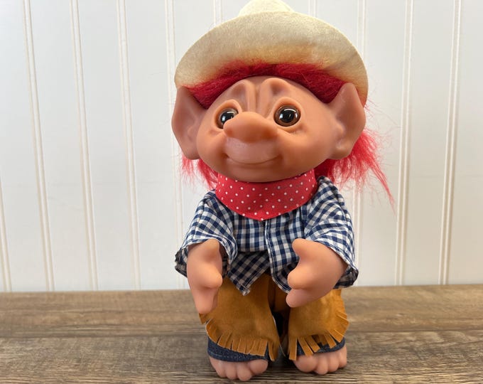 Troll Doll Cowboy Thomas Dam 1977 Made in Demark Rare Figure in Great ...