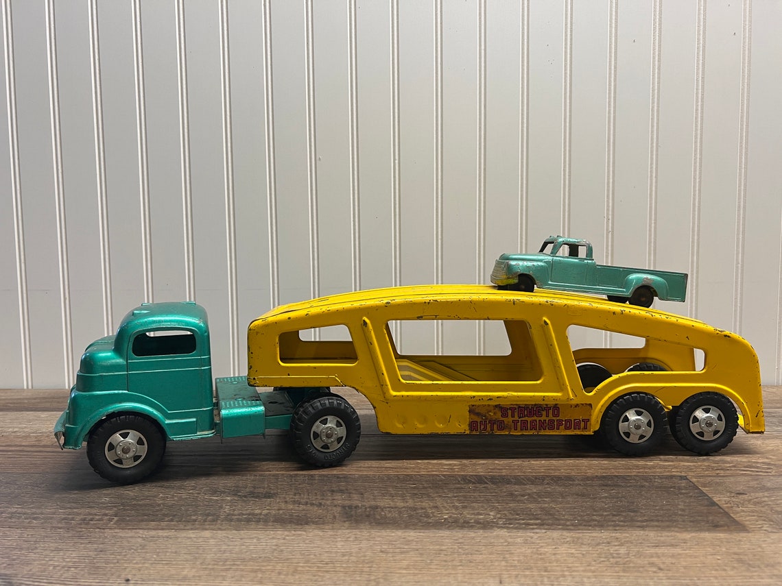 Structo Vintage Truck Auto Transport Car Hauler Truck Car Carrier ...