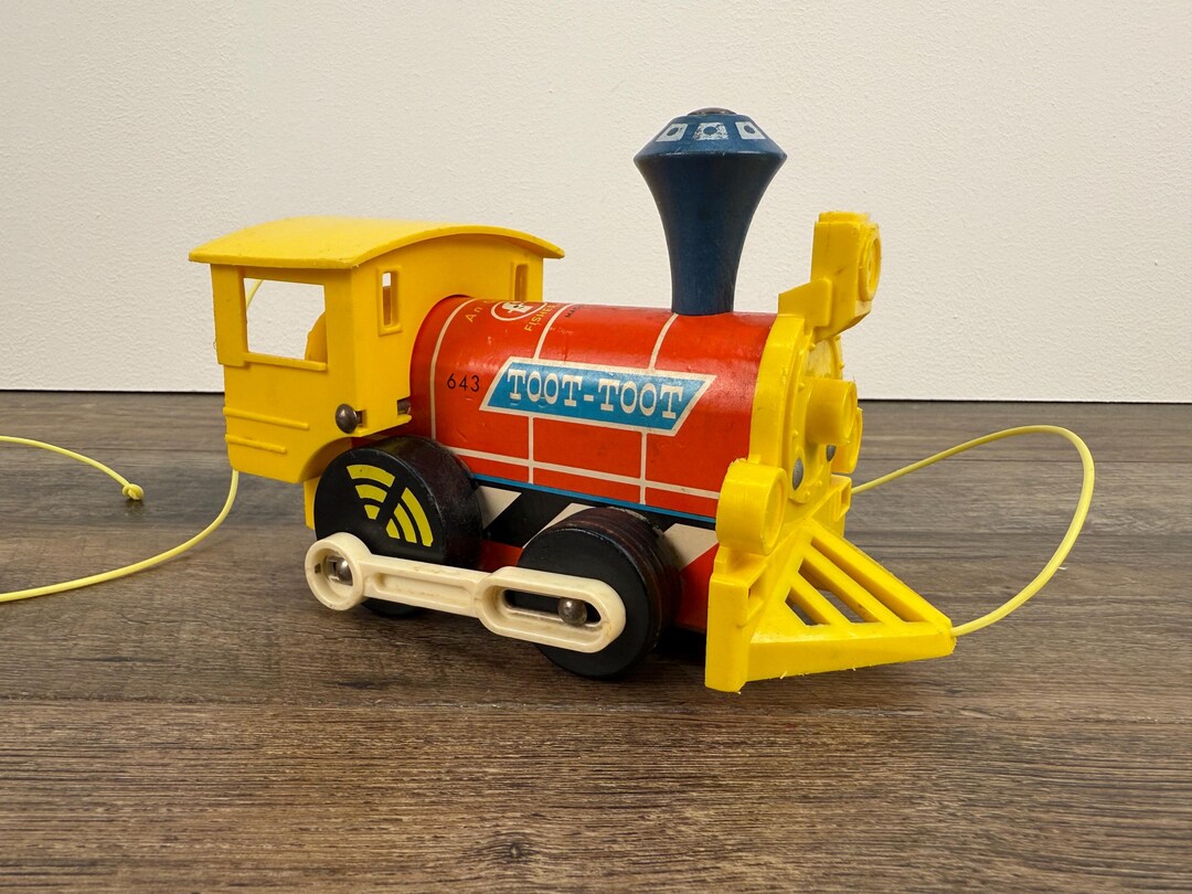 1964 Fisher Price Toot Toot Train Engine Pull Along Toy #643 - Etsy