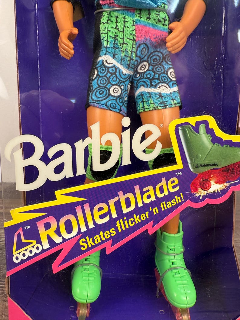 Mattel Barbie Ken Doll Rollerblade Skates Flicker 'n Flash #2215 ...