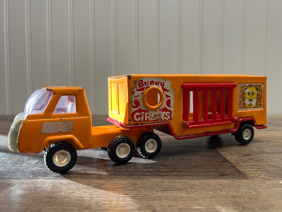 Buddy L Truck Vintage Circus Animal Semi Truck & Trailer Pressed Steel ...