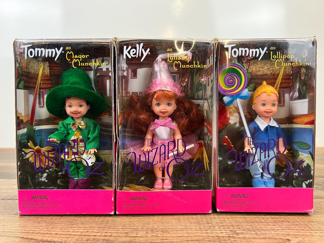 Wizard of Oz Dolls Munchkin's Kell and Tommy Vintage Barbie 1999 Set of ...