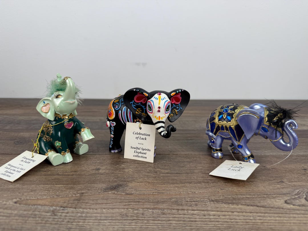 Hamilton Collection Elephant Figurines Lot of 3 Collectible Elephants ...