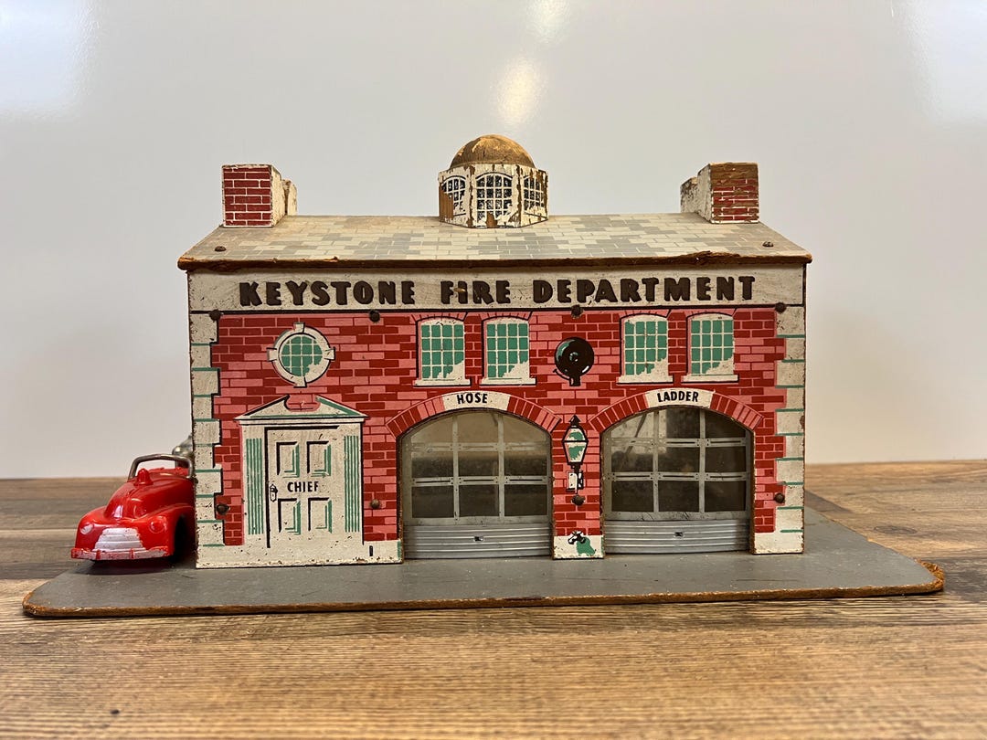 Keystone Fire Department Building and Fire Truck 1950s Vintage Toys - Etsy