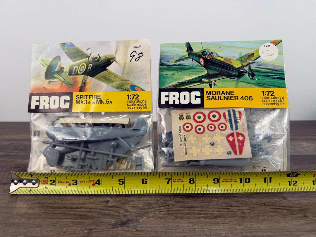Vintage 1970s FROG Aircraft Model Kit Set: Spitfire & Morane-saulnier ...