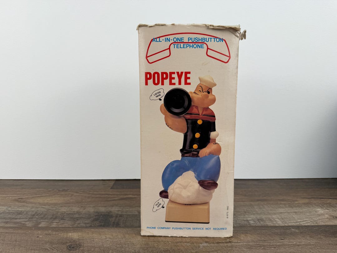Vintage 1982 Hand-painted POPEYE Touch Tone Phone COM VU I With Wall ...