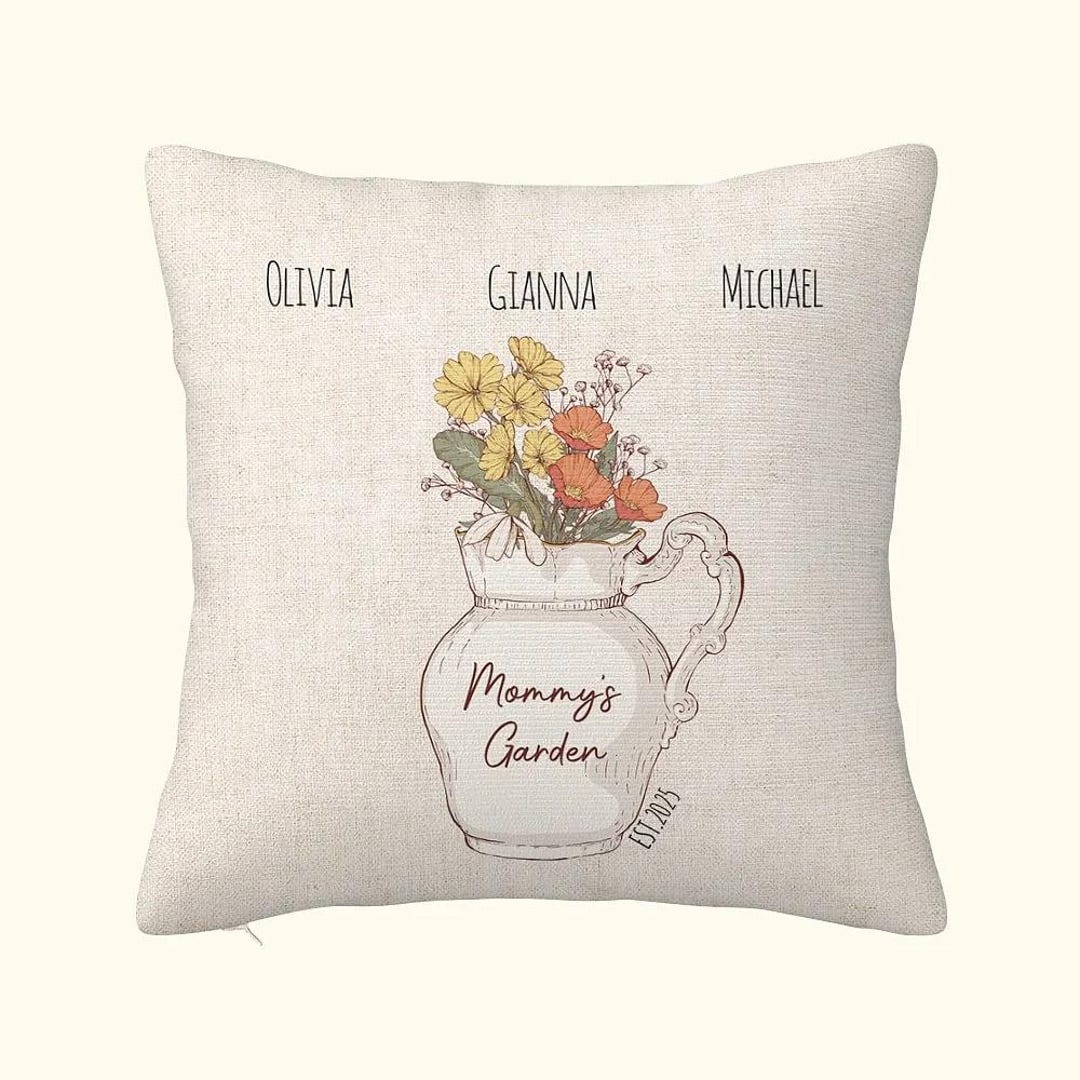 Personalized Grandma's Garden Birth Flower All-over Print Pillow 18x18 ...