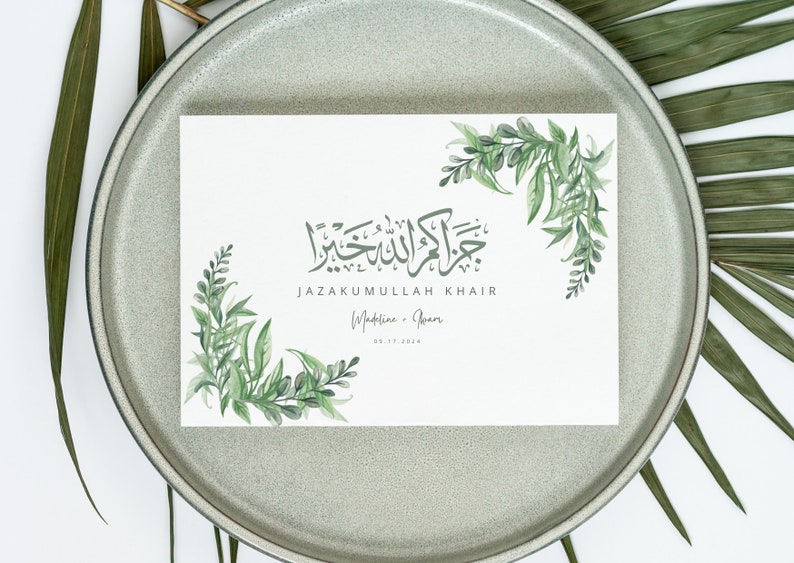 Nikkah Thank You Card Islamic Wedding Card Custom Kitab Paper Katb ...