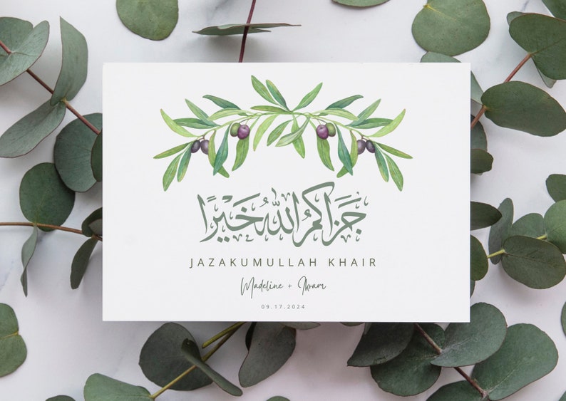Nikkah Thank You Card Islamic Wedding Card Custom Kitab Paper Katb ...