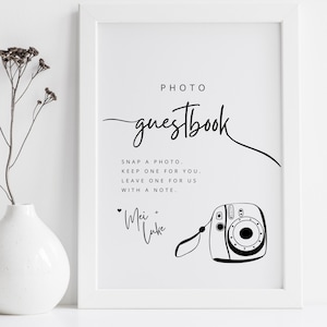 Custom Personalized Instax Mini Photo Guestbook Sign Minimalist ...